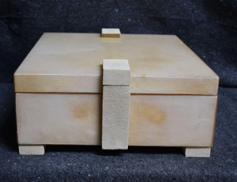 Large Parchment and Shagreen Box For Sale at 1stDibs