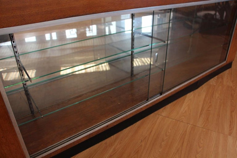Large Pastry Counter with Marble Top Showcase For Sale at 1stDibs