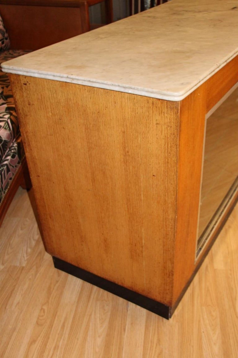 Large Pastry Counter with Marble Top Showcase For Sale at 1stDibs