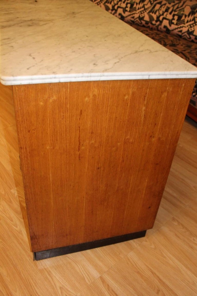 Large Pastry Counter with Marble Top Showcase For Sale at 1stDibs