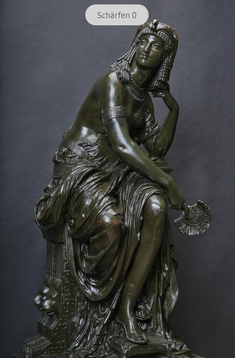 Large patinated bronze statue of Cleopatra, M.Moreau, France 19th ...