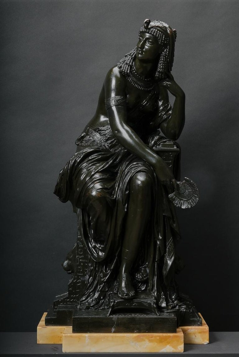 Large patinated bronze statue of Cleopatra, M.Moreau, France 19th ...