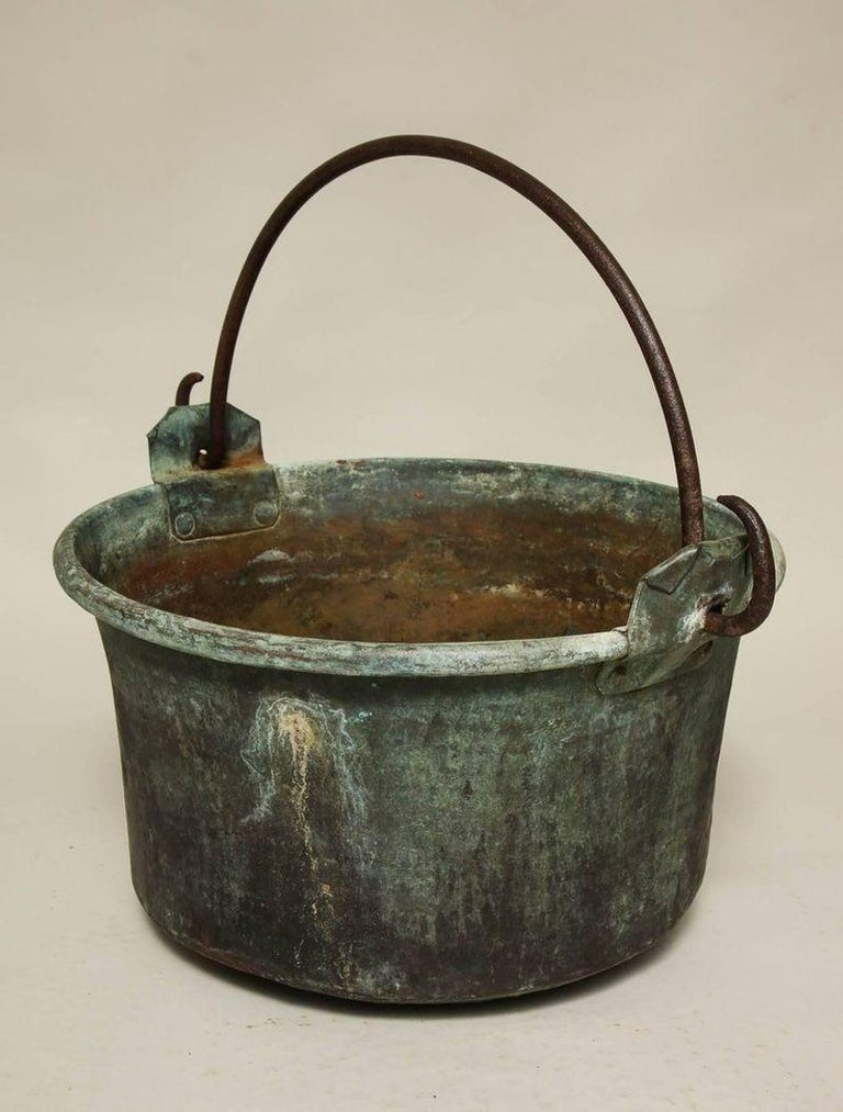 Large Patinated Copper and Wrought Iron Container For Sale at 1stDibs