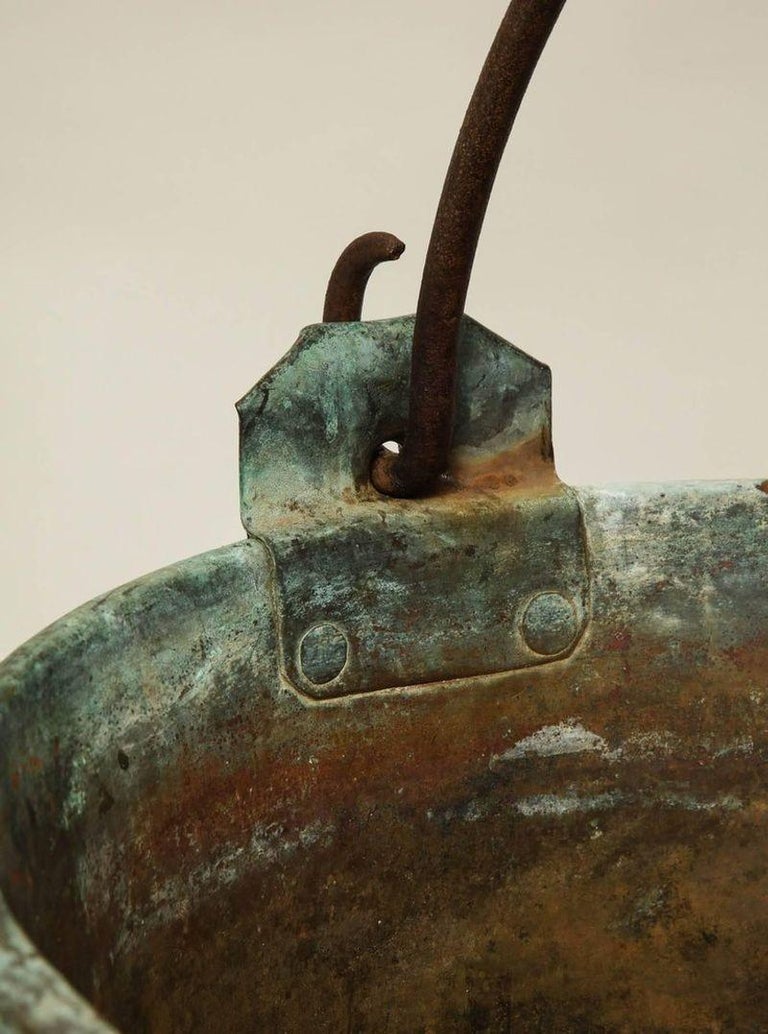 Large Patinated Copper and Wrought Iron Container For Sale at 1stDibs