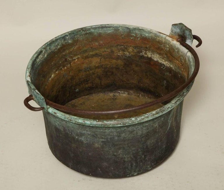 Large Patinated Copper and Wrought Iron Container For Sale at 1stDibs