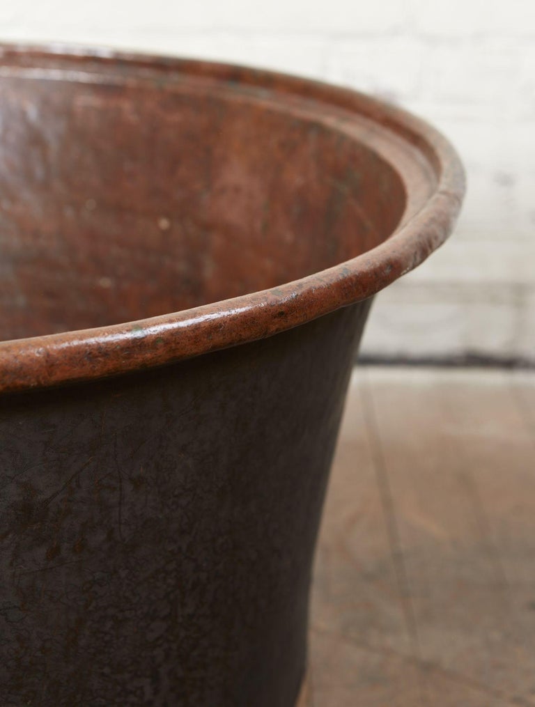Large Patinated Copper Log Bin at 1stDibs
