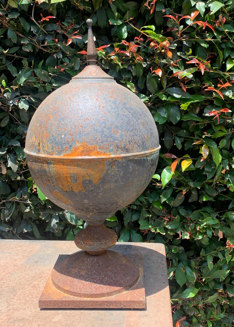 Large Patinated Metal Architectural Garden Finial at 1stDibs