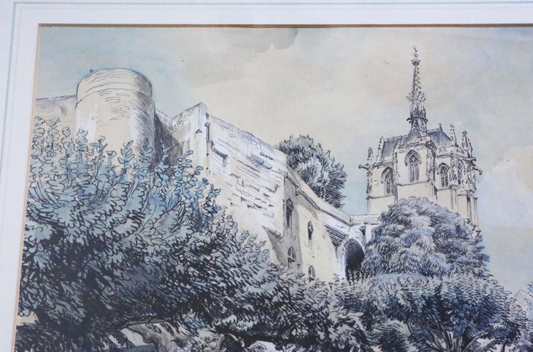 Large Pen and Wash Painting Artwork by Dennis Flanders Vintage Antique ...