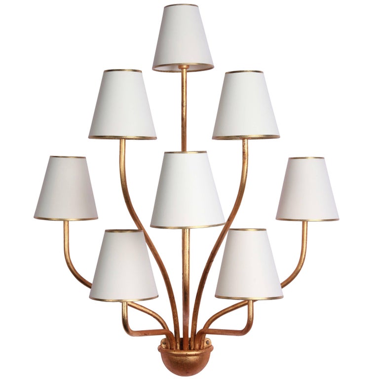 Large 'Persanne' Eight-Arm Wall Light in the Style of Jean Royère For ...