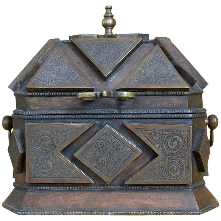 Large Persian Chiseled Bronze Box Islamic Art, 19th Century at 1stDibs ...