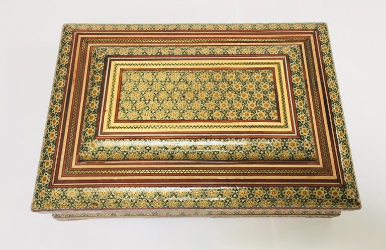 Large Persian Jewelry Mosaic Sadeli Khatam Inlaid Box at 1stDibs ...