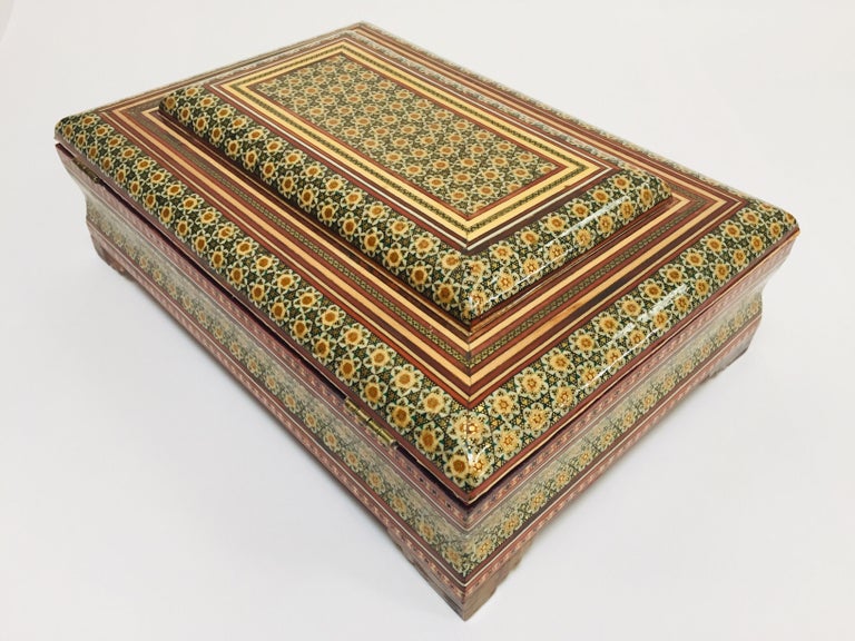 Large Persian Jewelry Mosaic Sadeli Khatam Inlaid Box at 1stDibs ...
