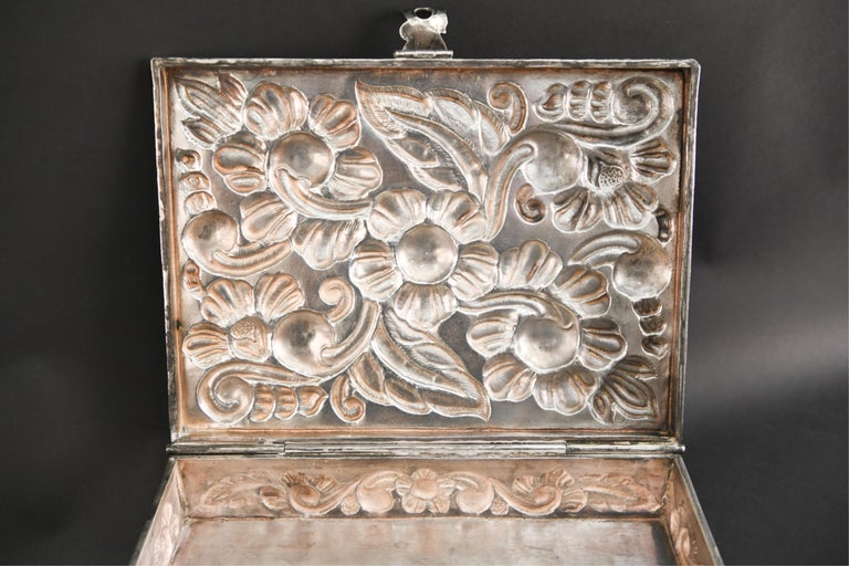 Large Peruvian Repousse 900 Silver Box at 1stDibs