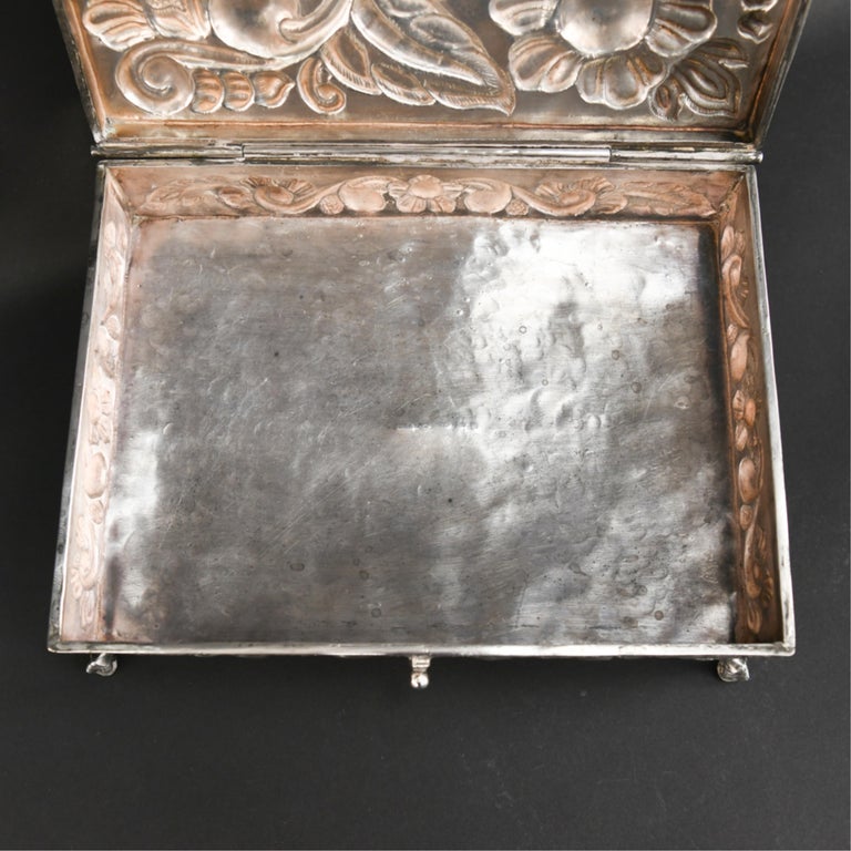 Large Peruvian Repousse 900 Silver Box at 1stDibs