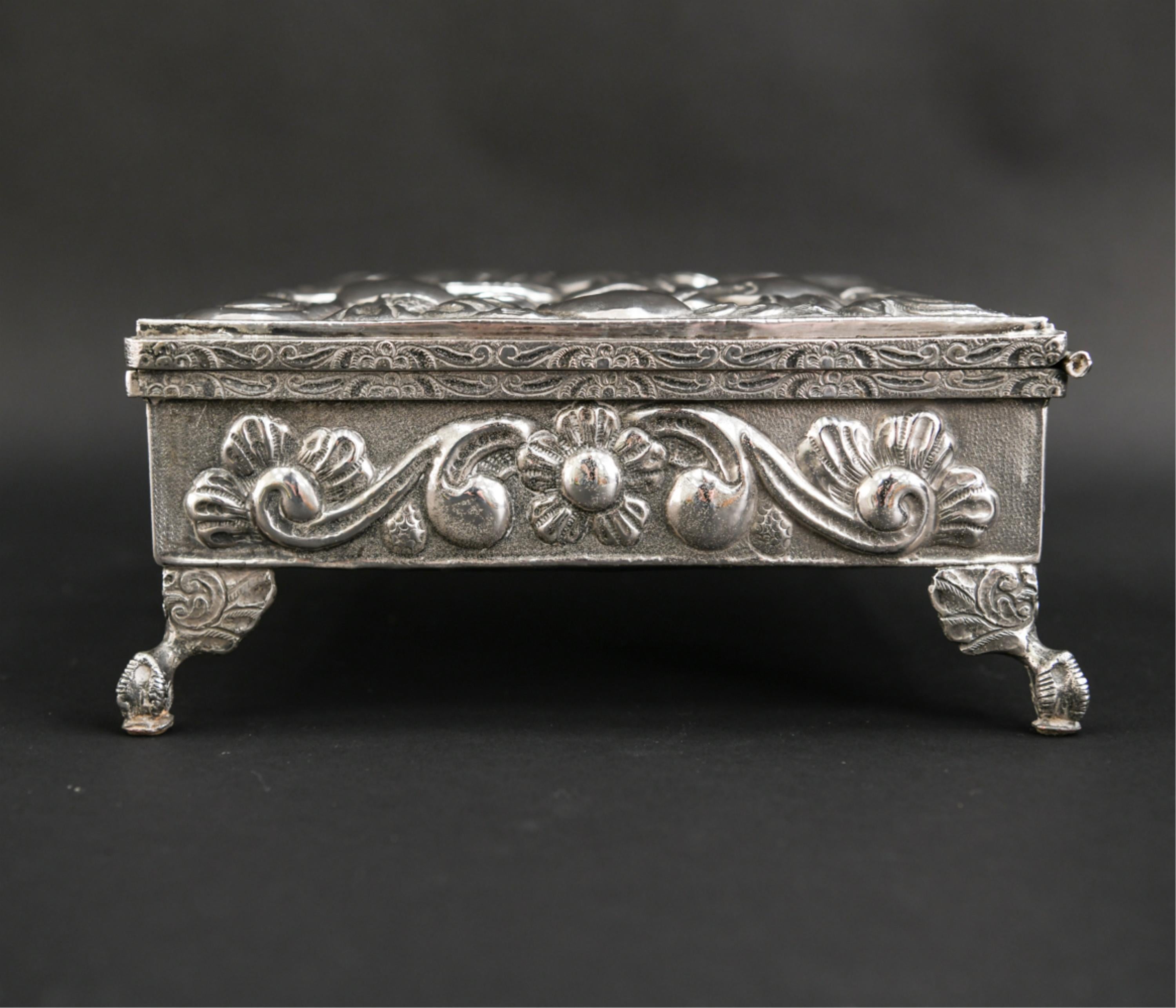 Large Peruvian Repousse 900 Silver Box at 1stDibs | silver repousse box ...