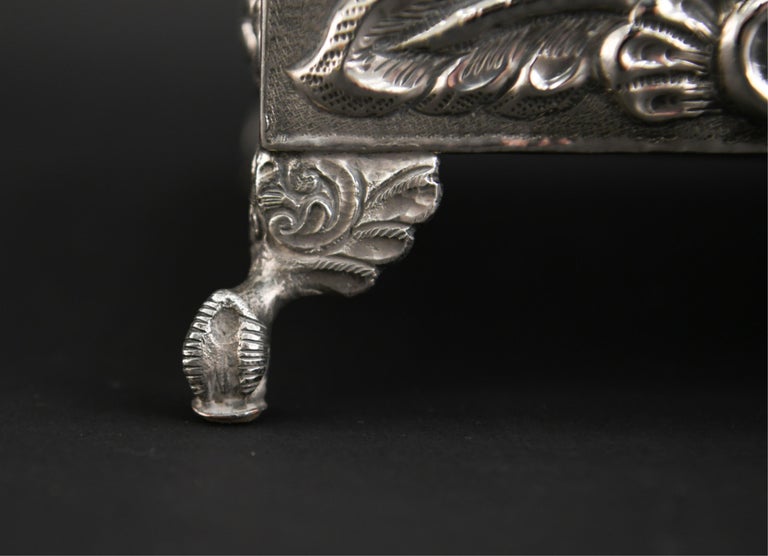 Large Peruvian Repousse 900 Silver Box at 1stDibs