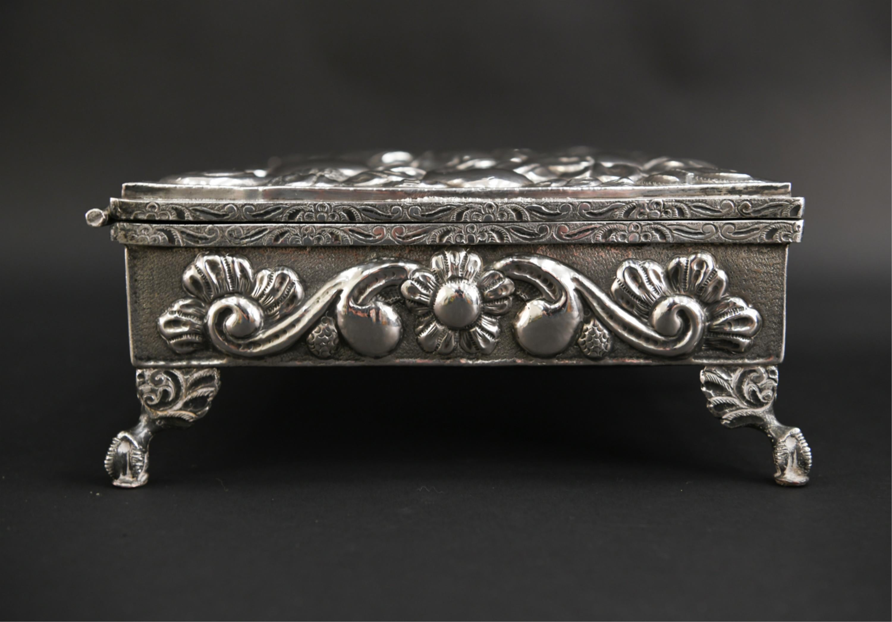 Large Peruvian Repousse 900 Silver Box at 1stDibs | silver repousse box ...