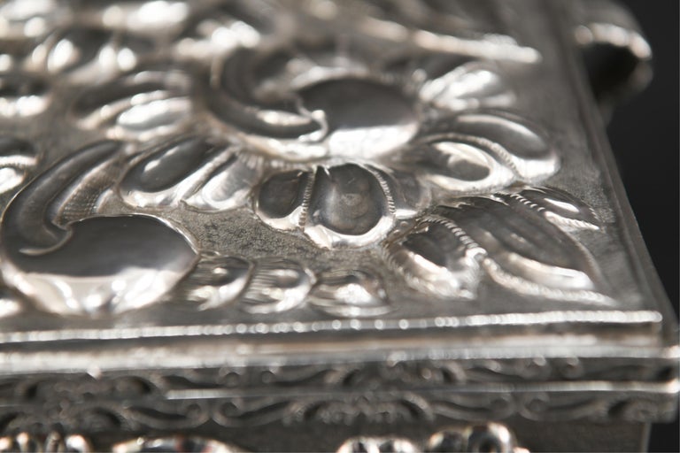 Large Peruvian Repousse 900 Silver Box at 1stDibs