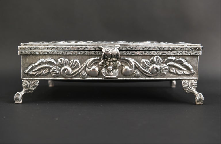 Large Peruvian Repousse 900 Silver Box at 1stDibs
