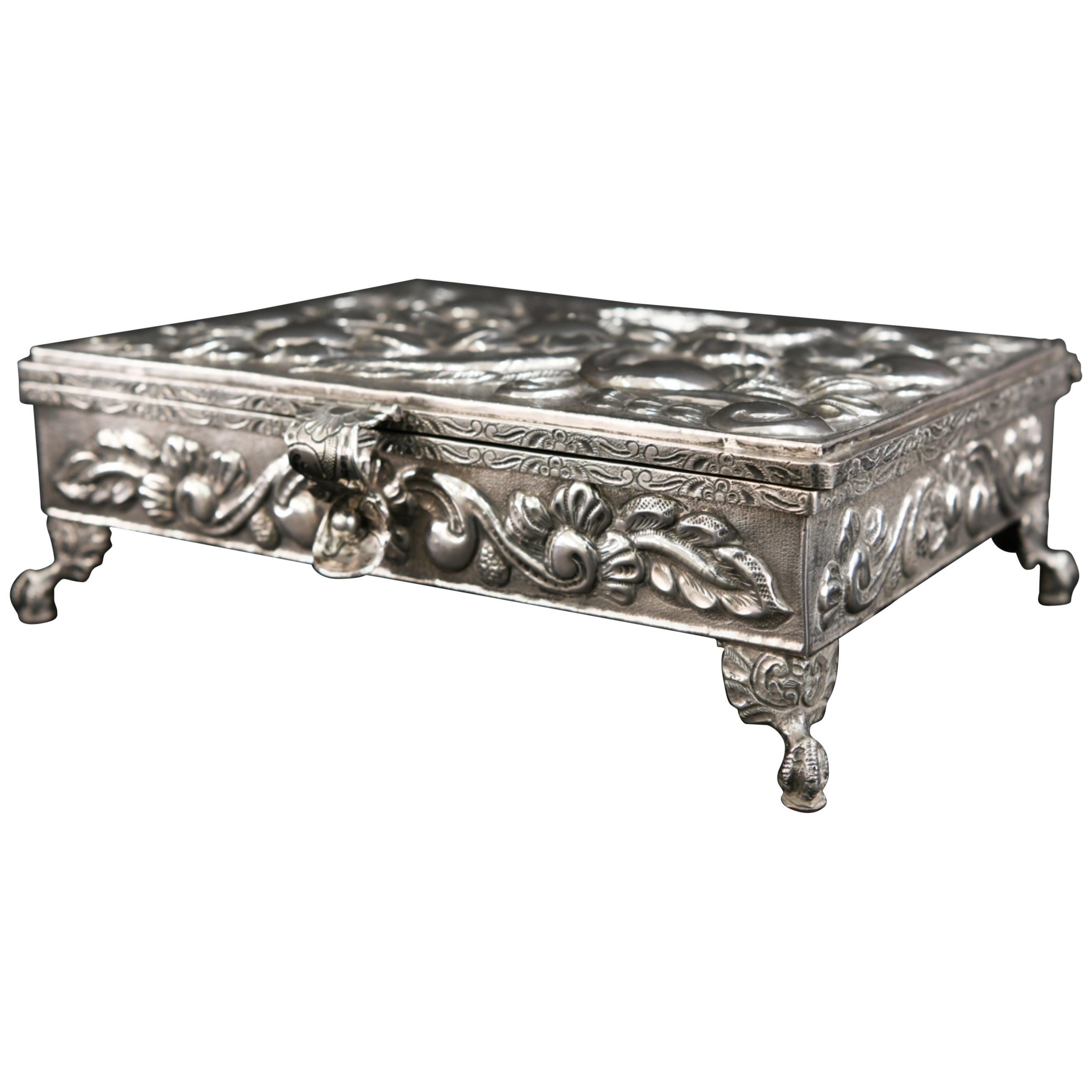 Large Peruvian Repousse 900 Silver Box at 1stDibs | silver repousse box ...