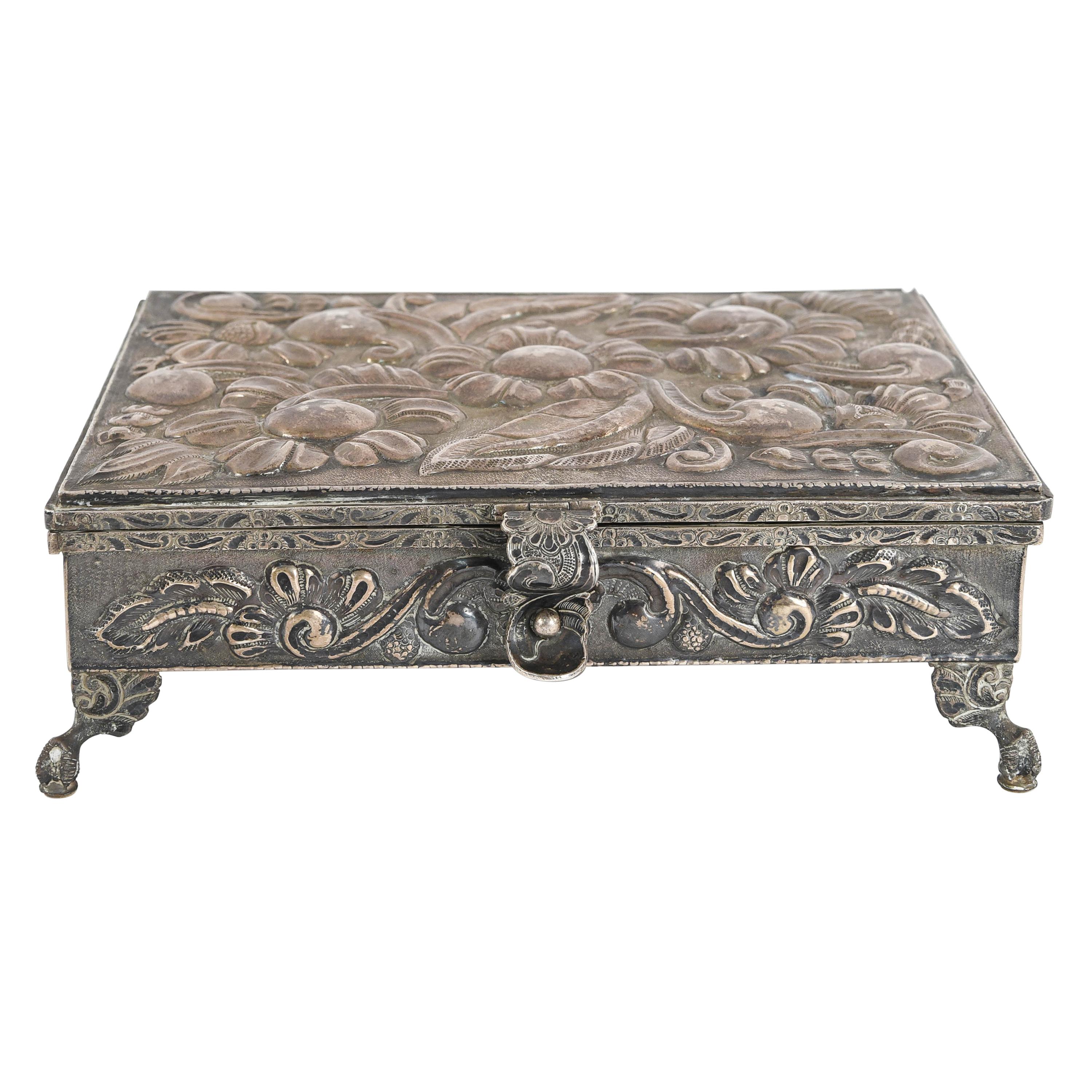 Silver Repousse Box For Sale at 1stdibs