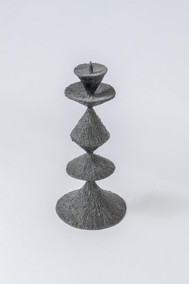 Large Pewter Candlestick, France, 1960's For Sale at 1stDibs
