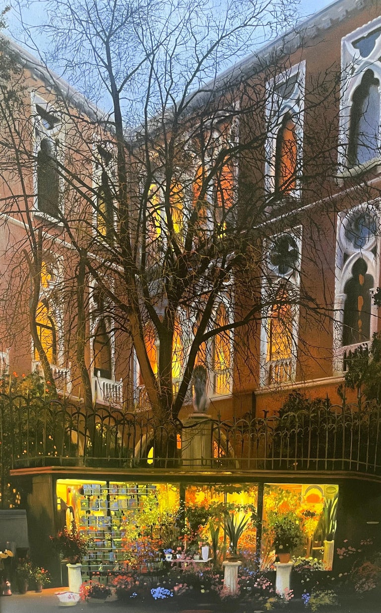 Large Photo-Realistic European Courtyard Original Painting by Vladimir ...