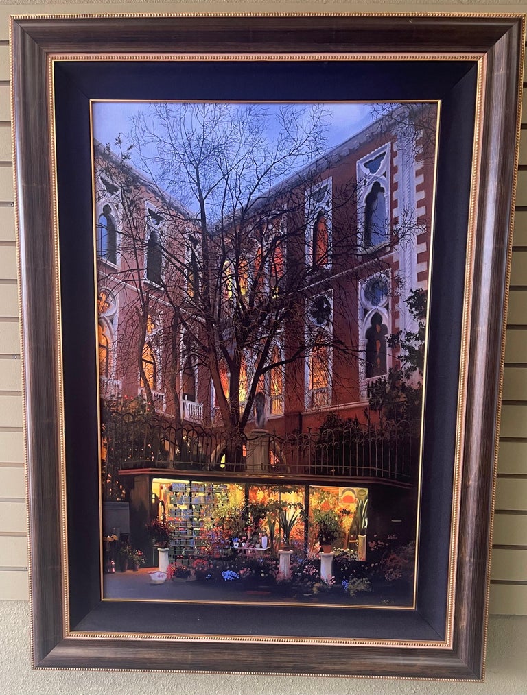 Large Photo-Realistic European Courtyard Original Painting by Vladimir ...