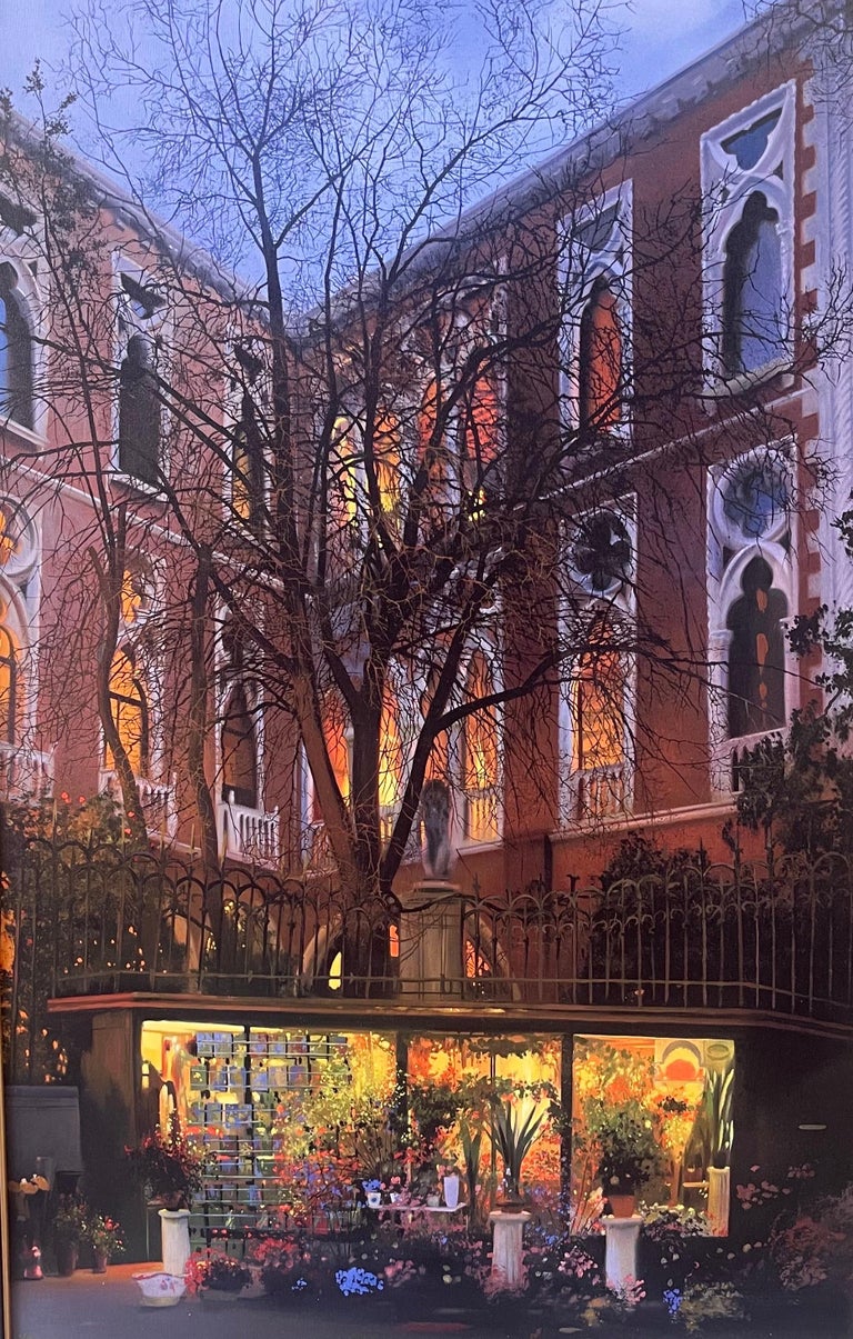 Large Photo-Realistic European Courtyard Original Painting by Vladimir ...