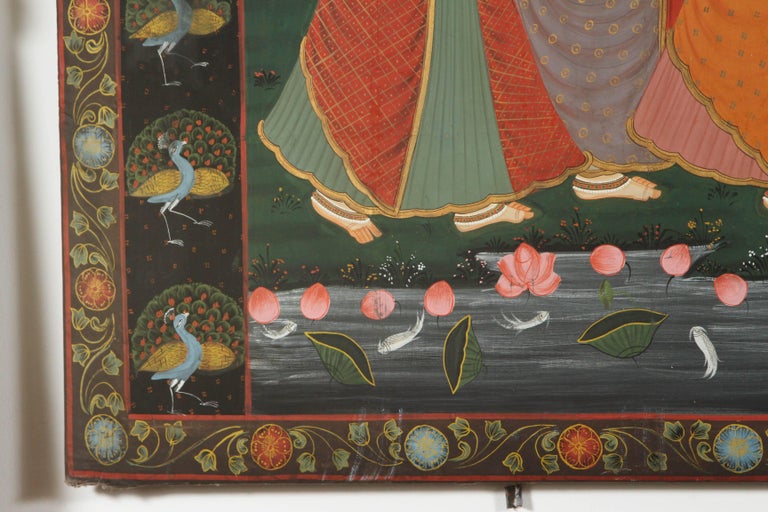 Large Pichhavai Painting of Krishna with Female Gopis Dancing For Sale ...