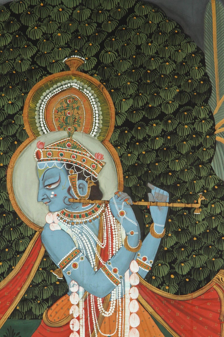 Large Pichhavai Painting of Krishna with Female Gopis Dancing For Sale ...