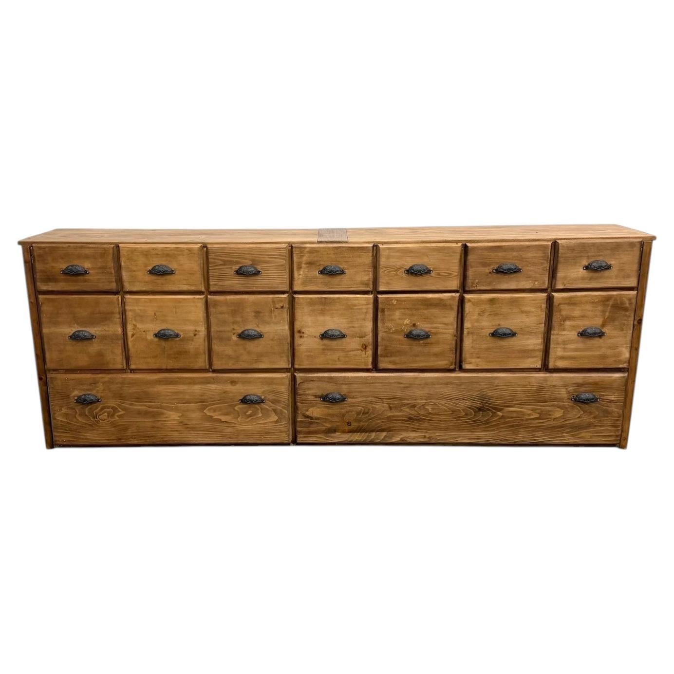 Antique French Stripped Pine Architect’s Map ~ Blueprint Cabinet For ...