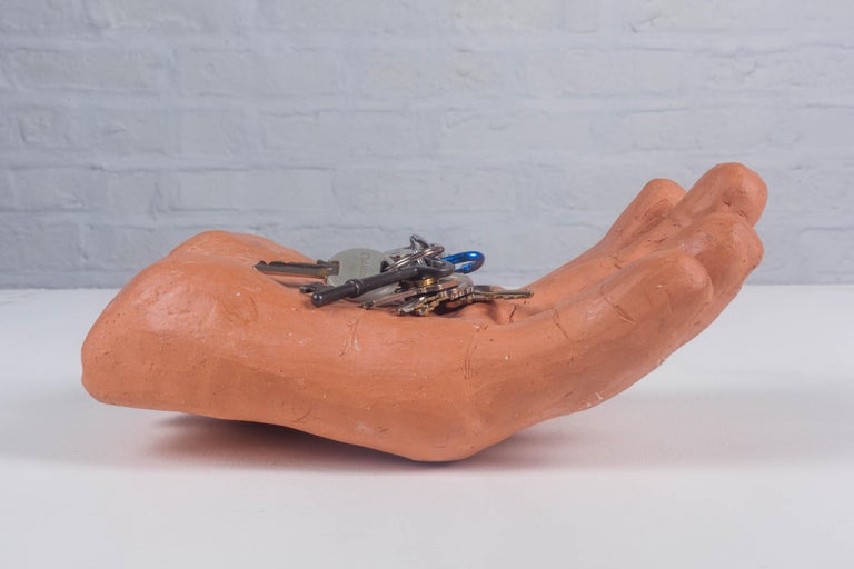 Large Pink Hand Catchall Sculpture Studio Pottery by Unknown American ...