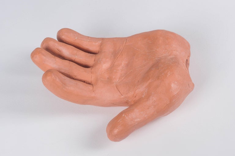 Large Pink Hand Catchall Sculpture Studio Pottery by Unknown American ...