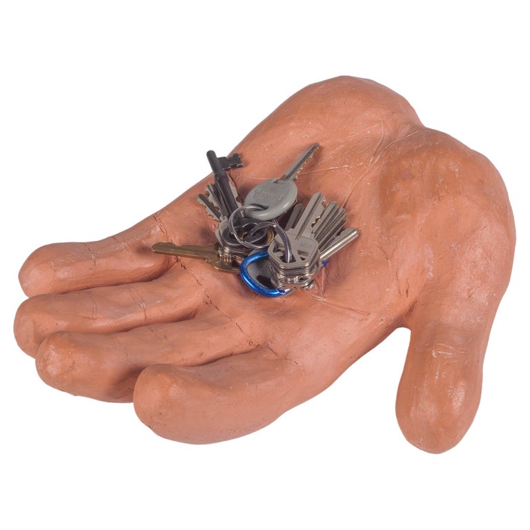Large Pink Hand Catchall Sculpture Studio Pottery by Unknown American ...