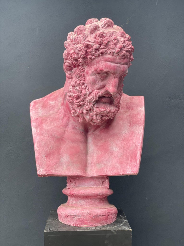 Large Pink Hercules Bust For Sale at 1stDibs