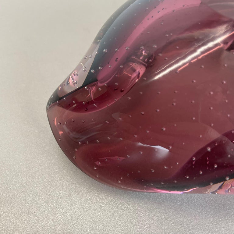 Large Pink Murano Bubble Glass Bowl Element Shell Ashtray Murano, Italy ...