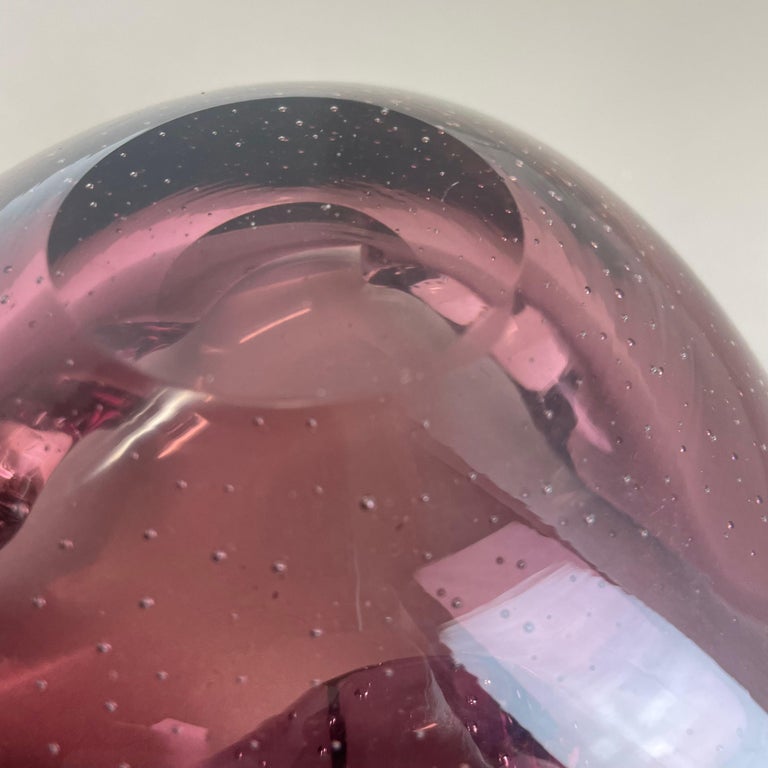 Large Pink Murano Bubble Glass Bowl Element Shell Ashtray Murano, Italy ...
