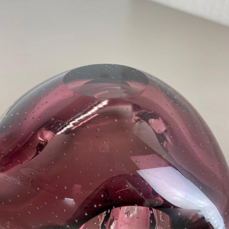 Large Pink Murano Bubble Glass Bowl Element Shell Ashtray Murano, Italy ...