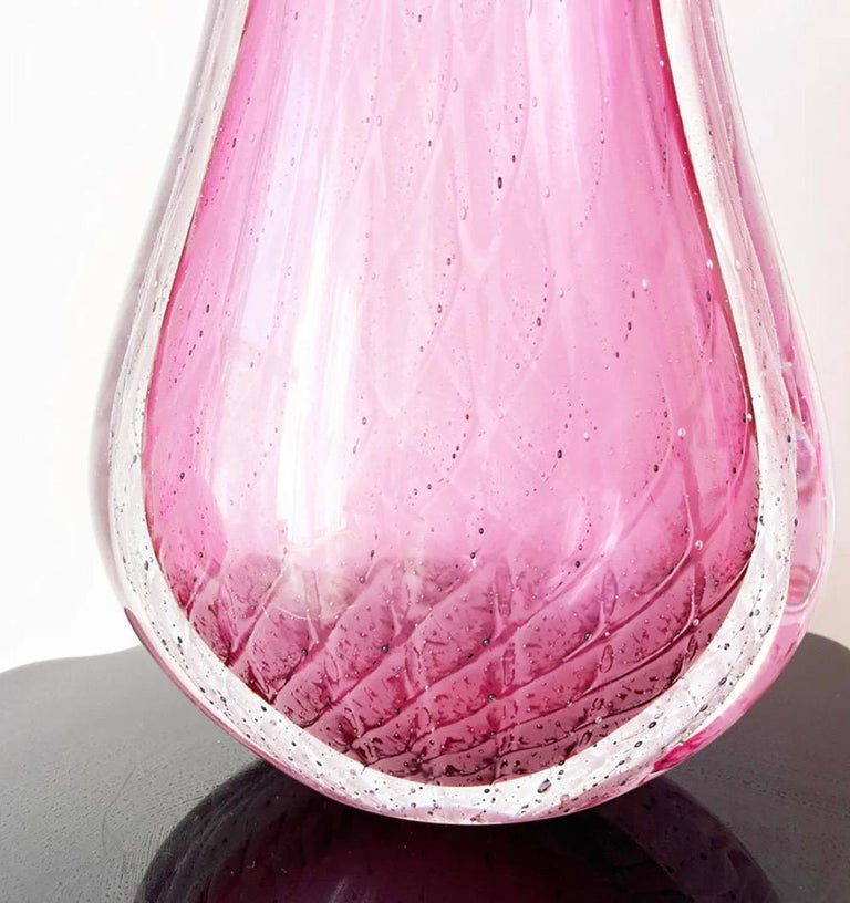 Large Pink Two-Pointed Murano Vase Vintage 1950s, Art For Sale at 1stDibs