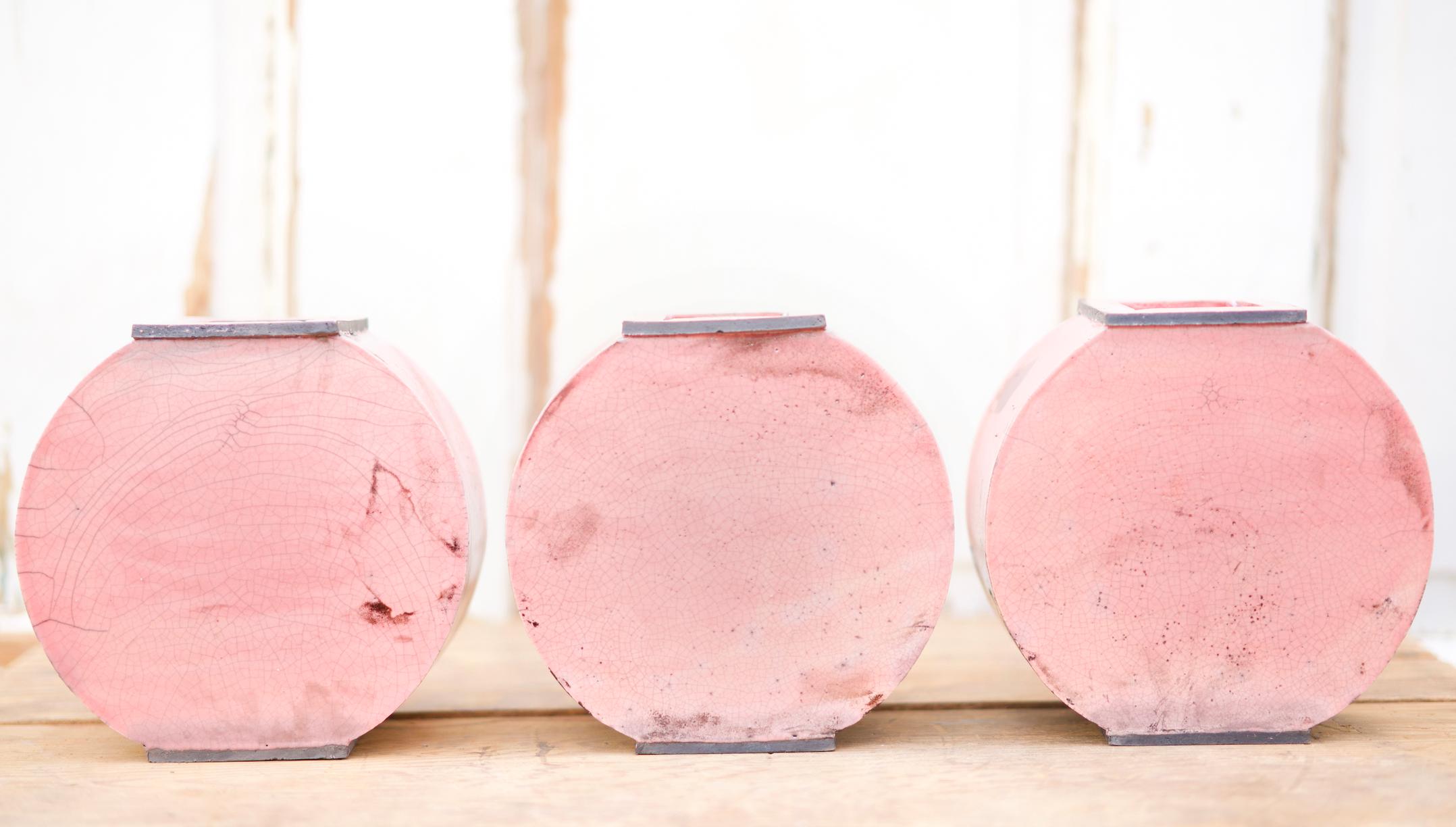 Large Pink Vase by Doa Ceramics For Sale at 1stDibs