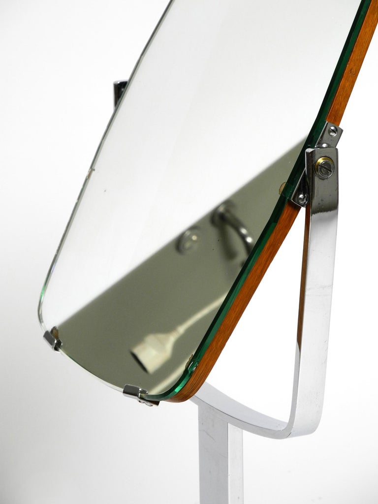 Large Pivotable 1950s Table Mirror with Chrome Metal Frame and Original ...