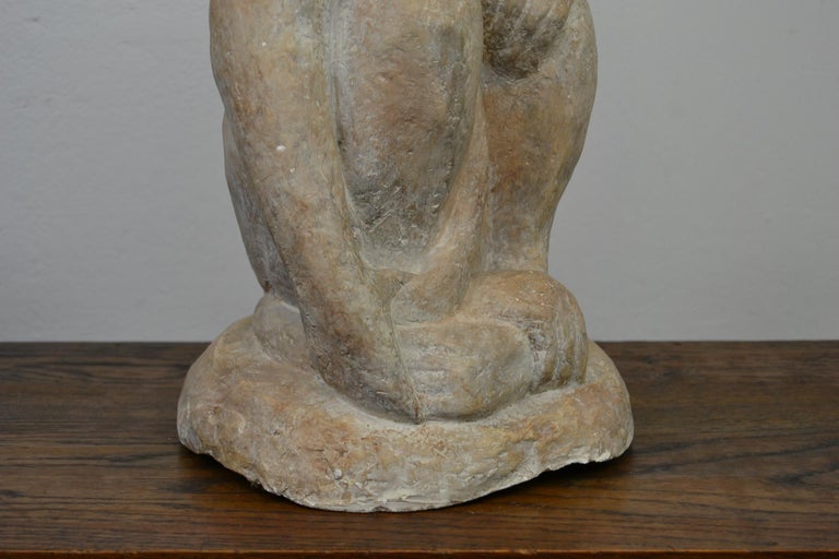 Large Plaster Monkey Sculpture Organic Style at 1stDibs | monkey plaster