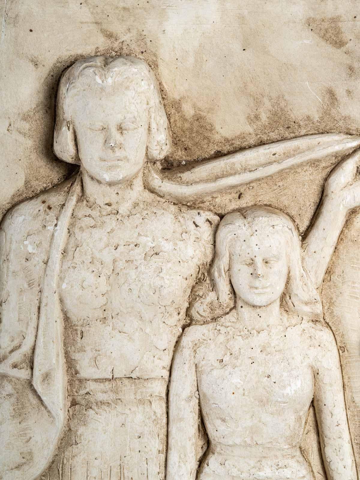 Large Plaster of a Mother and Children For Sale at 1stDibs