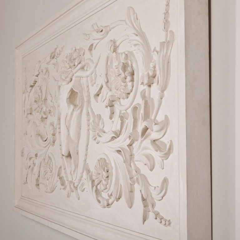 Large Plaster Panel with Ox Skull Detail For Sale at 1stDibs
