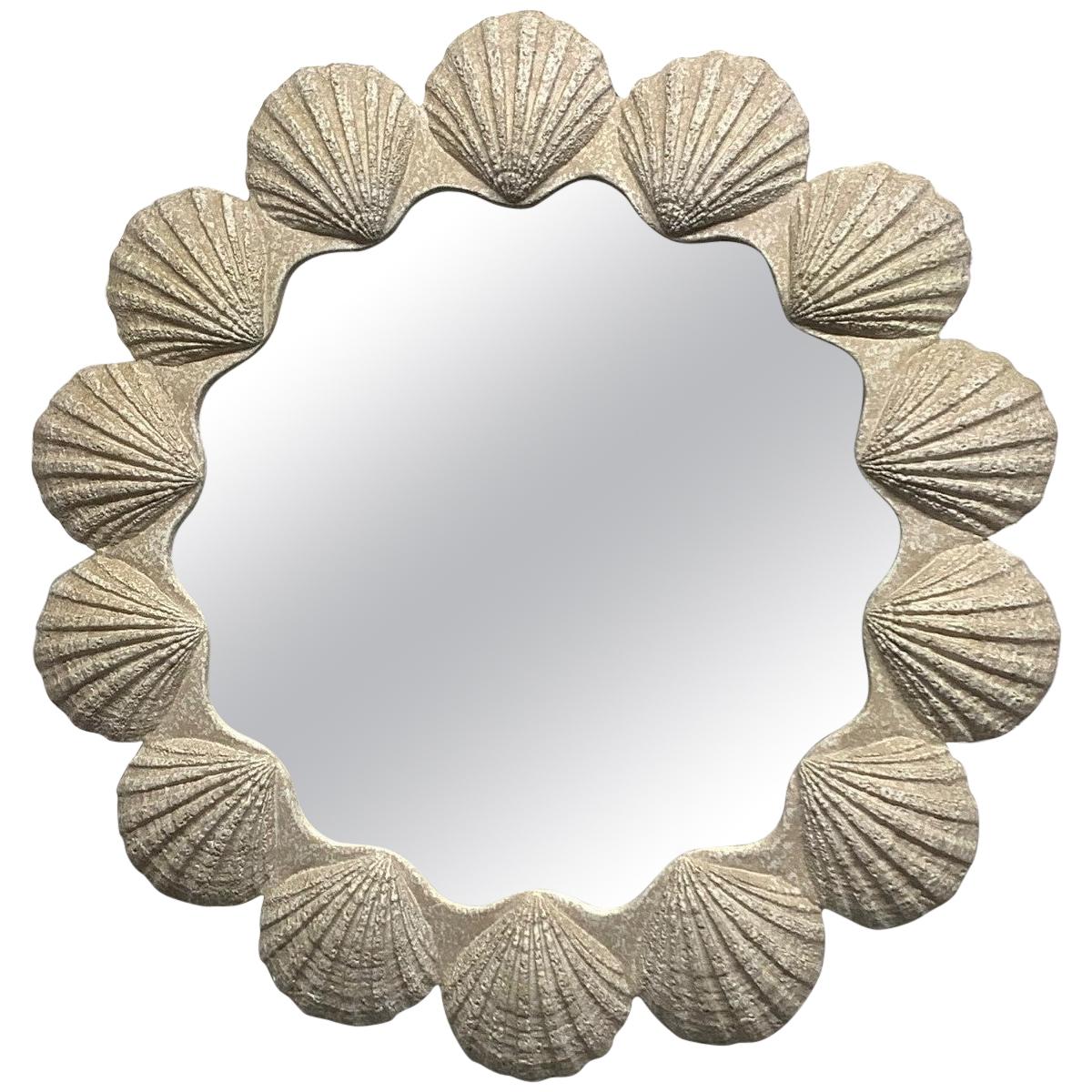 Large Plaster Shell Form Mirror For Sale at 1stDibs