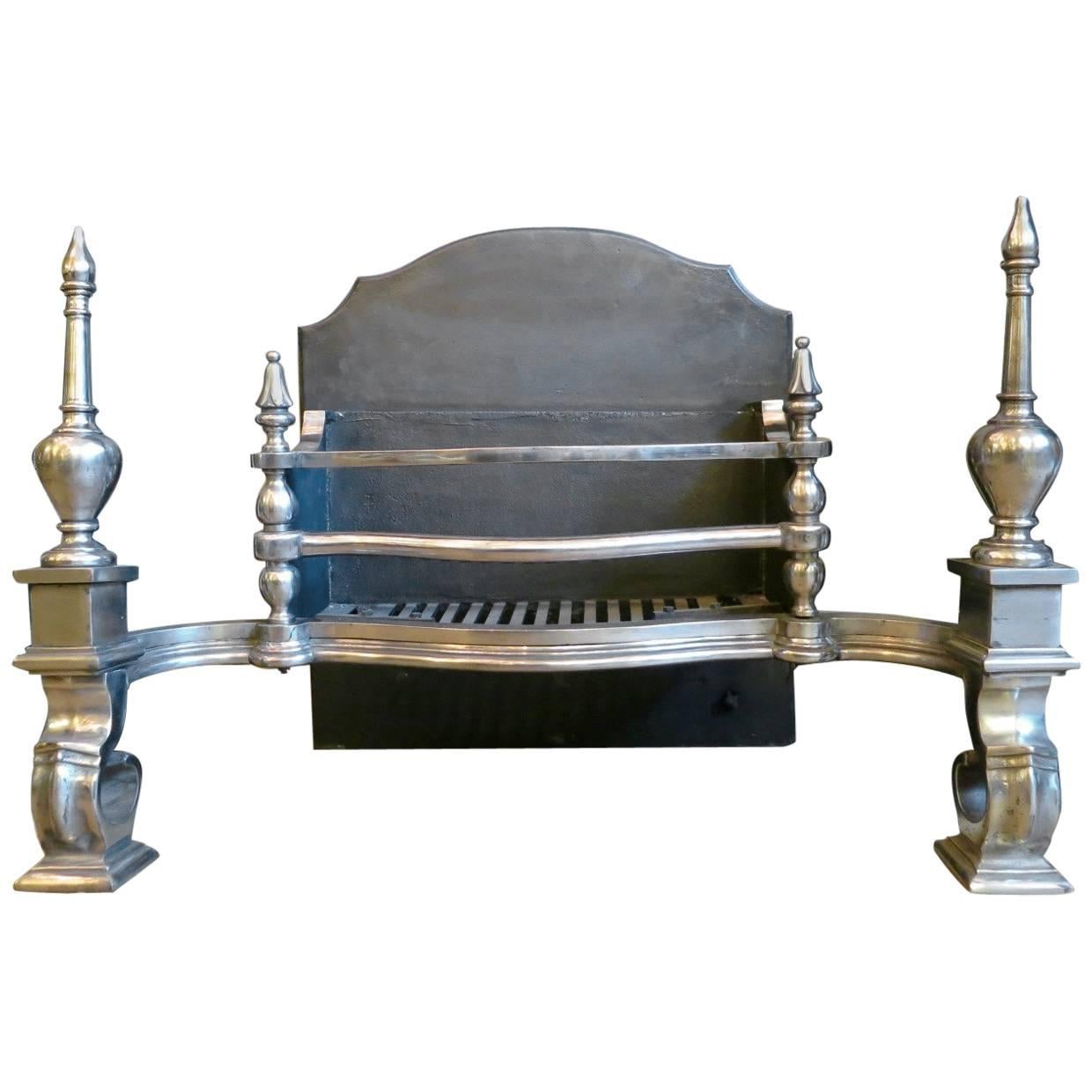 Large Polished Antique Fire Grate at 1stDibs