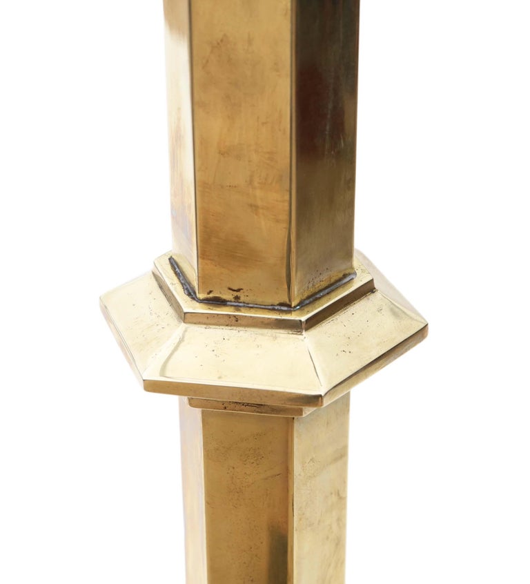 Large Polished Brass Floor Standing Ecclesiastical Church Candlestick ...