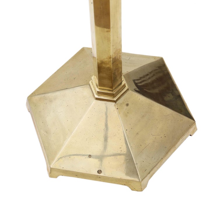 Large Polished Brass Floor Standing Ecclesiastical Church Candlestick ...