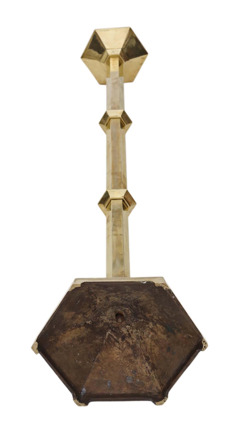 Large Polished Brass Floor Standing Ecclesiastical Church Candlestick ...